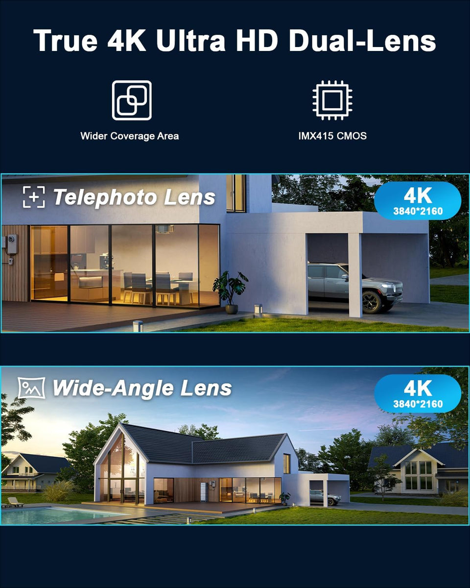 4K PTZ Security Camera Outdoor with Rapid 10X Hybrid Zoom, 355°Pan & 9 ...